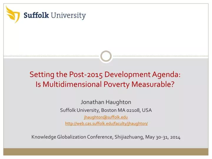 PPT - Setting the Post-2015 Development Agenda: Is Multidimensional ...