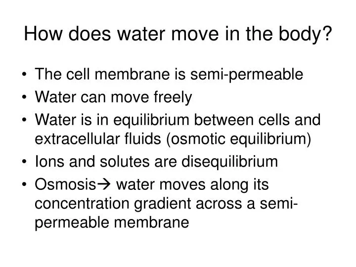 PPT - How does water move in the body? PowerPoint Presentation, free ...