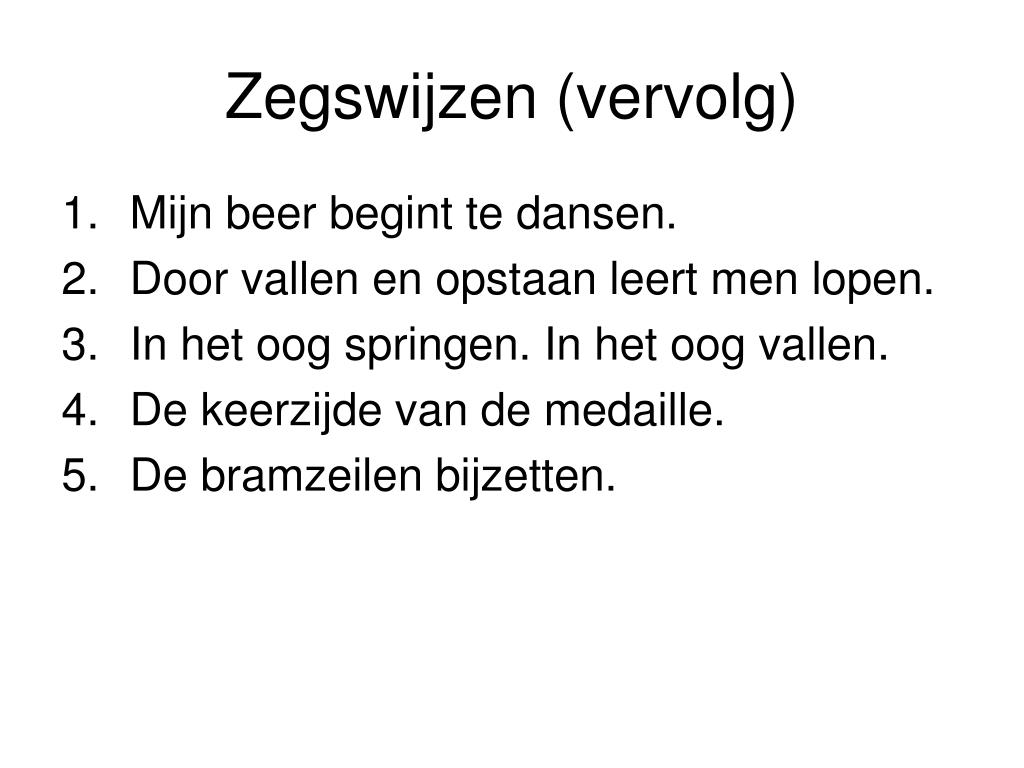 PPT - Spreekwoorden: les 11 PowerPoint Presentation, free download - ID ...