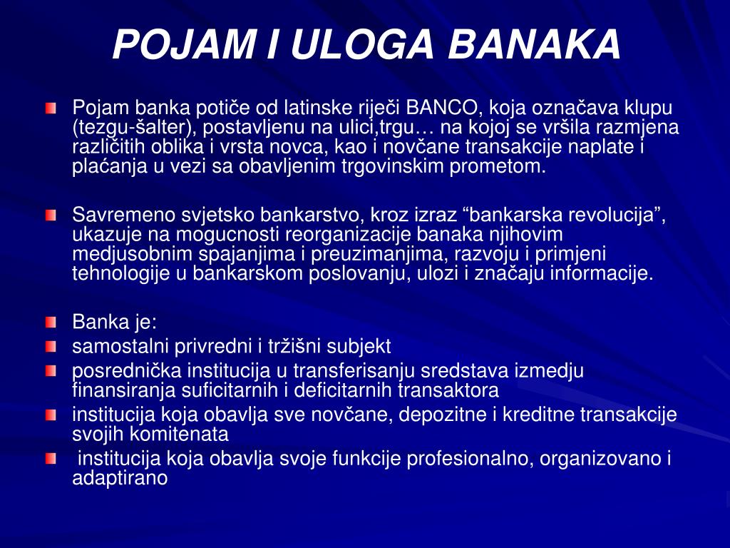 PPT - BANKARSKO POSLOVANJE PowerPoint Presentation, free download - ID ...