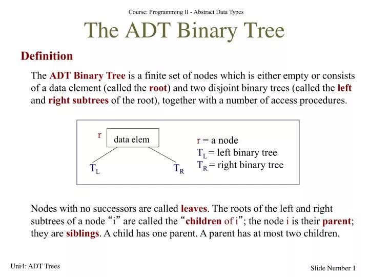PPT - The ADT Binary Tree PowerPoint Presentation, free download - ID ...