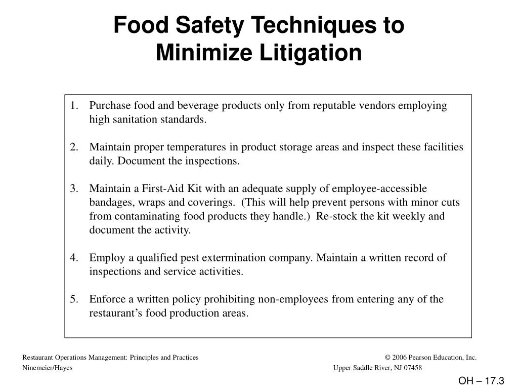 PPT - Restaurant Managers’ Duties of Care Include: PowerPoint ...
