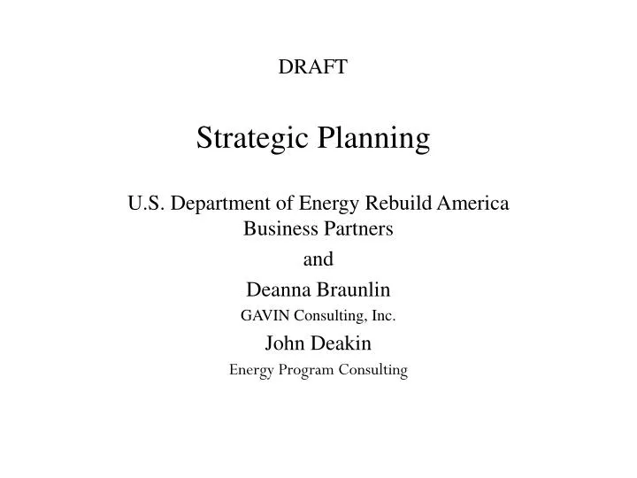 PPT - DRAFT Strategic Planning PowerPoint Presentation, free download ...