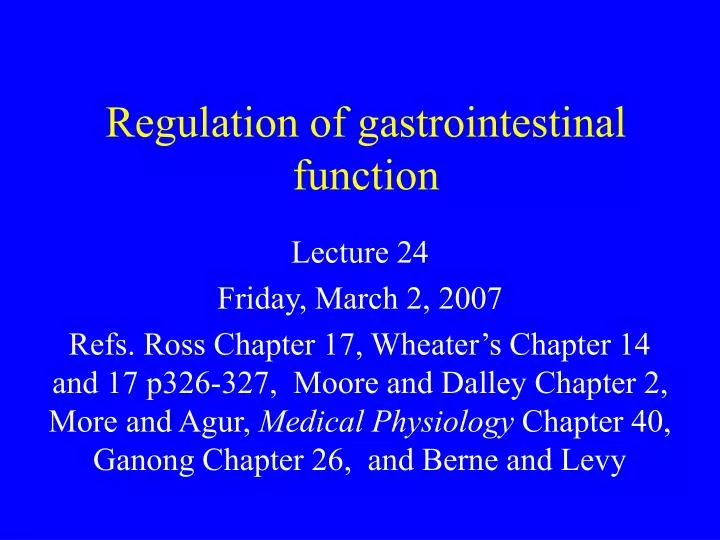 PPT - Regulation of gastrointestinal function PowerPoint Presentation ...
