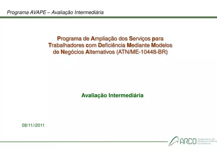 PPT - Programa AVAPE – Avaliação Intermediária PowerPoint Presentation ...