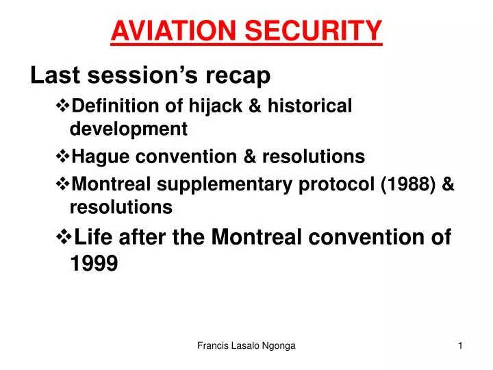 PPT - AVIATION SECURITY PowerPoint Presentation, free download - ID:5969491