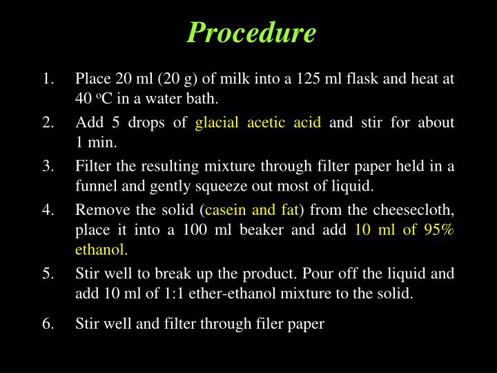 PPT - Isolation of casein from milk PowerPoint Presentation - ID:5969634