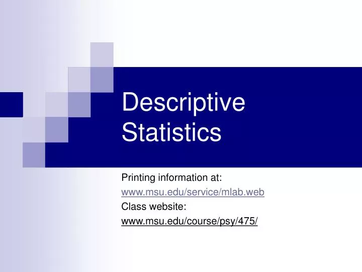PPT - Descriptive Statistics PowerPoint Presentation, free download ...