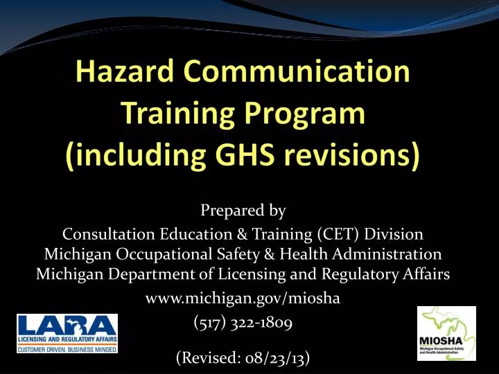 PPT - Hazard Communication Training Program (including GHS revisions ...