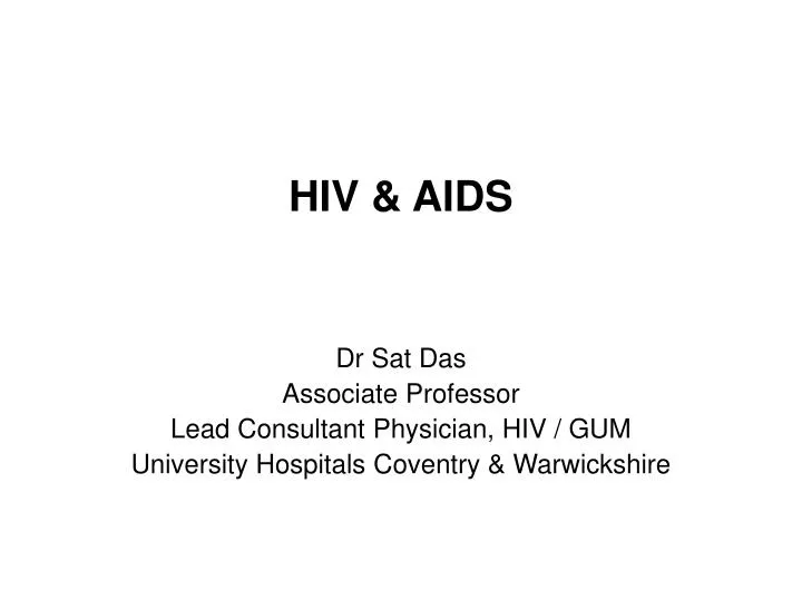 PPT - HIV & AIDS PowerPoint Presentation, free download - ID:5970729