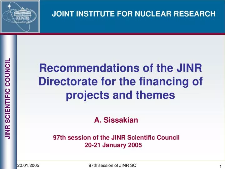 PPT - JOINT INSTITUTE FOR NUCLEAR RESEARCH PowerPoint Presentation ...