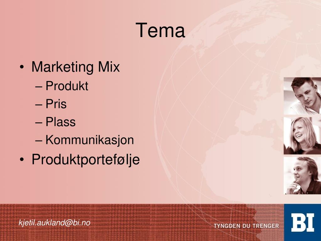 PPT - Marketing Mix Kjetil Aukland - BI Kristiansand PowerPoint ...