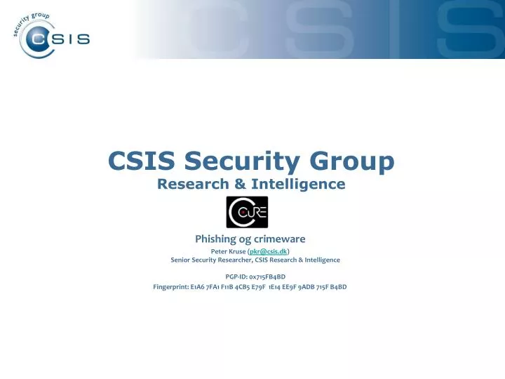 PPT - CSIS Security Group Research & Intelligence PowerPoint ...