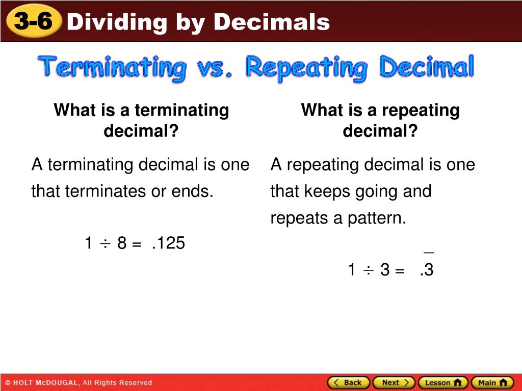 Terminating And Repeating Decimals Calculator