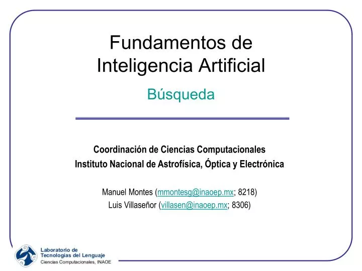PPT - Fundamentos de Inteligencia Artificial Búsqueda PowerPoint ...