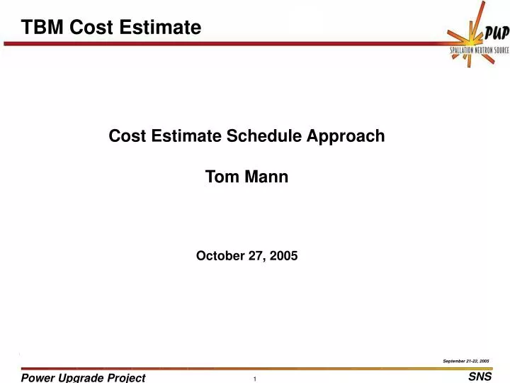 PPT - TBM Cost Estimate PowerPoint Presentation, free download - ID:5976402