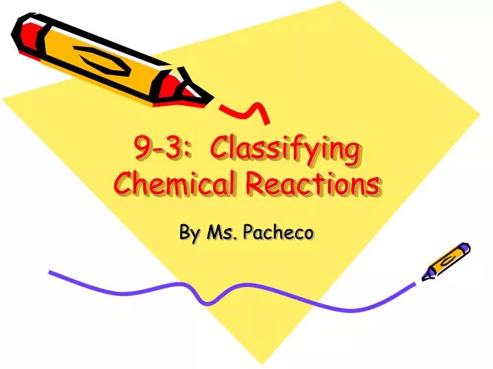 PPT - 9-3: Classifying Chemical Reactions PowerPoint Presentation, free ...