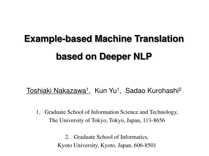 PPT - Example-based Machine Translation based on Deeper NLP PowerPoint ...