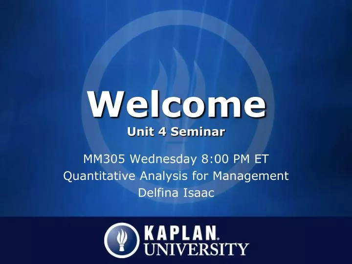 PPT - Welcome Unit 4 Seminar PowerPoint Presentation, free download ...