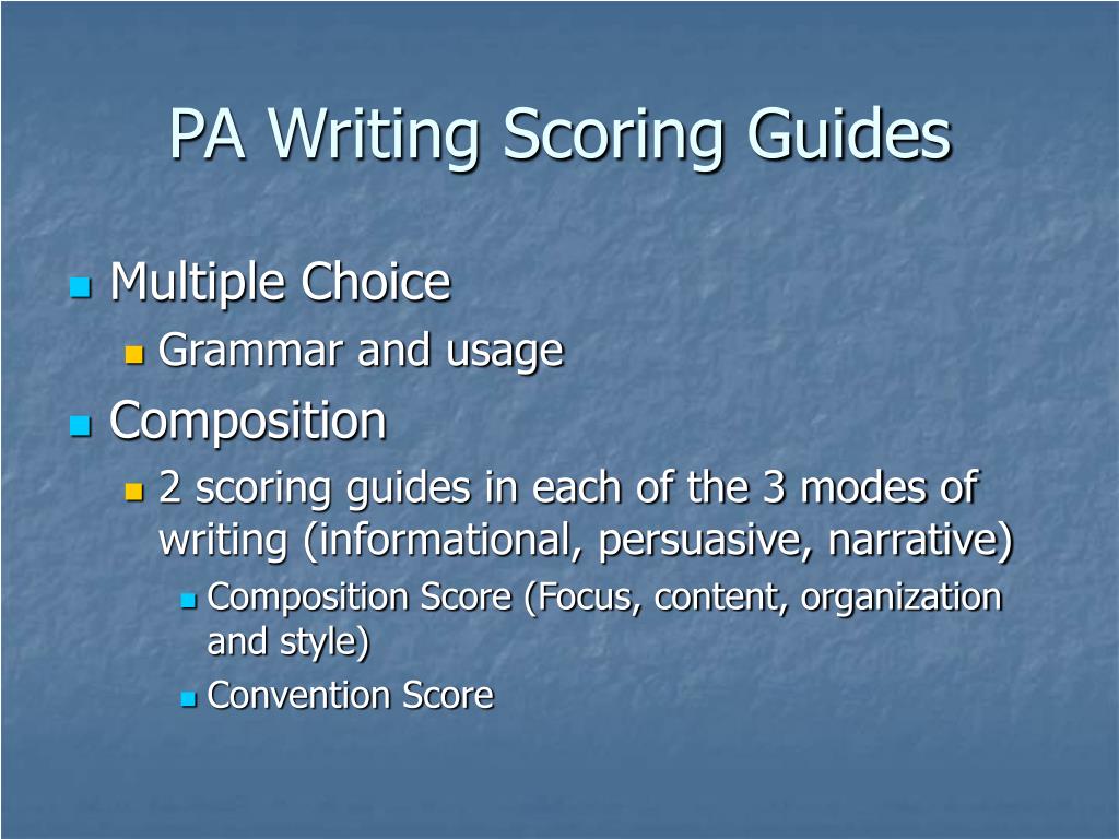 PPT - Comprehensive Writing Assessment Strategies for PSSA PowerPoint ...