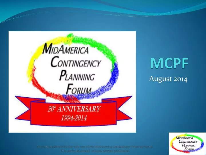 PPT - MCPF PowerPoint Presentation, free download - ID:5987398