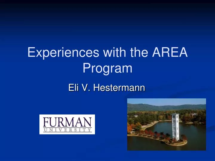 PPT - Experiences with the AREA Program PowerPoint Presentation, free ...