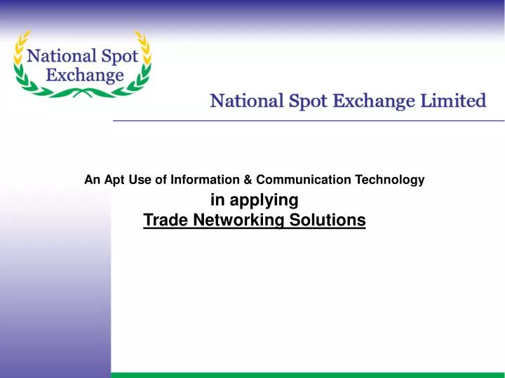 PPT - An Apt Use of Information & Communication Technology in applying ...