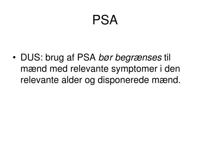 PPT - PSA PowerPoint Presentation, free download - ID:5991819