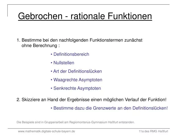 PPT - Gebrochen - rationale Funktionen PowerPoint Presentation, free ...