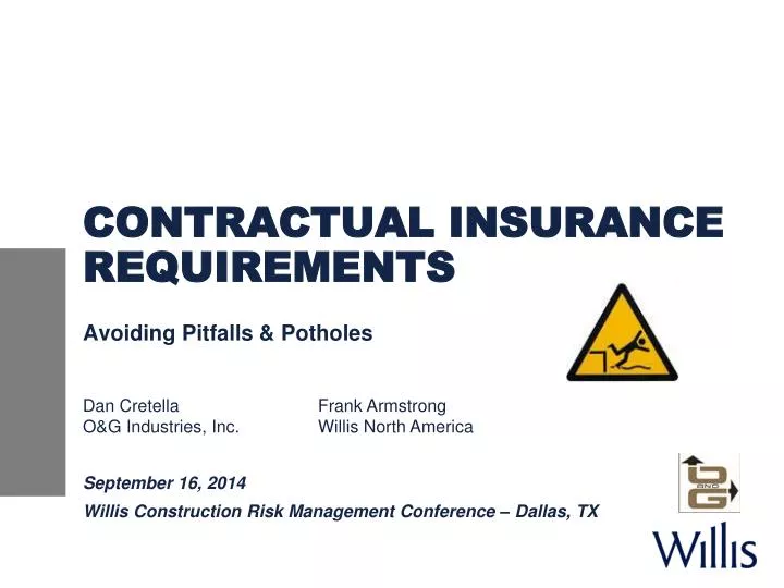 PPT - CONTRACTUAL INSURANCE REQUIREMENTS PowerPoint Presentation, free ...