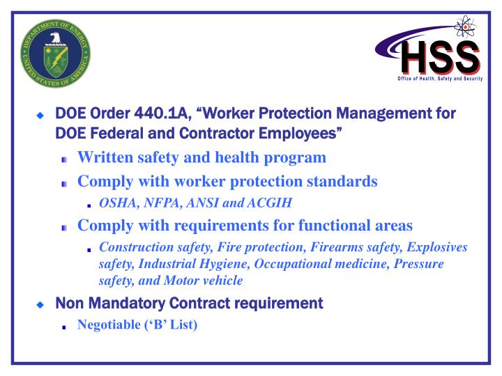 PPT - 10 CFR 851 Worker Safety and Health Program Overview PowerPoint ...