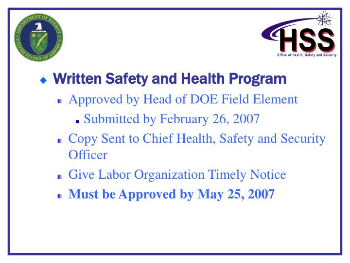 PPT - 10 CFR 851 Worker Safety and Health Program Overview PowerPoint ...