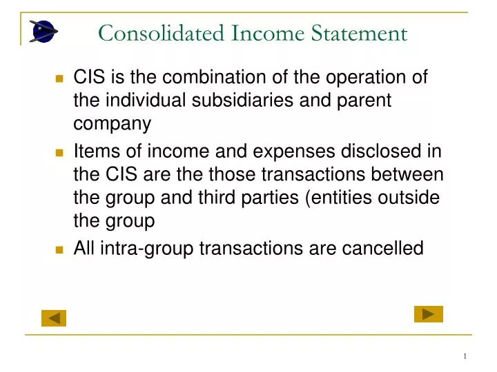 PPT - Consolidated Income Statement PowerPoint Presentation, free ...