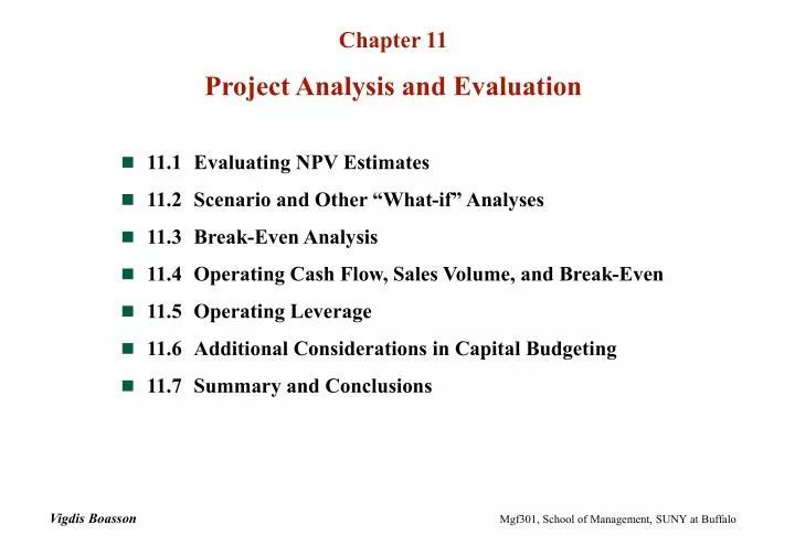 PPT - Chapter 11 Project Analysis and Evaluation PowerPoint ...