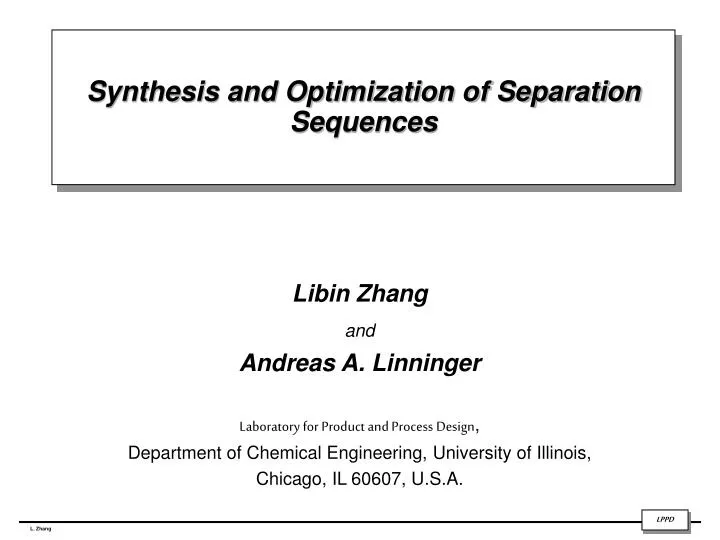PPT - Synthesis and Optimization of Separation Sequences PowerPoint Presentation - ID:6003216