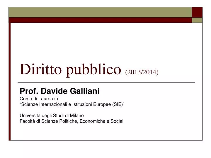PPT - Diritto pubblico (2013/2014) PowerPoint Presentation, free ...