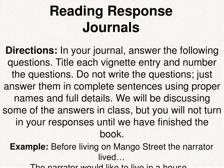PPT - Reading Response Journals PowerPoint Presentation, free download ...