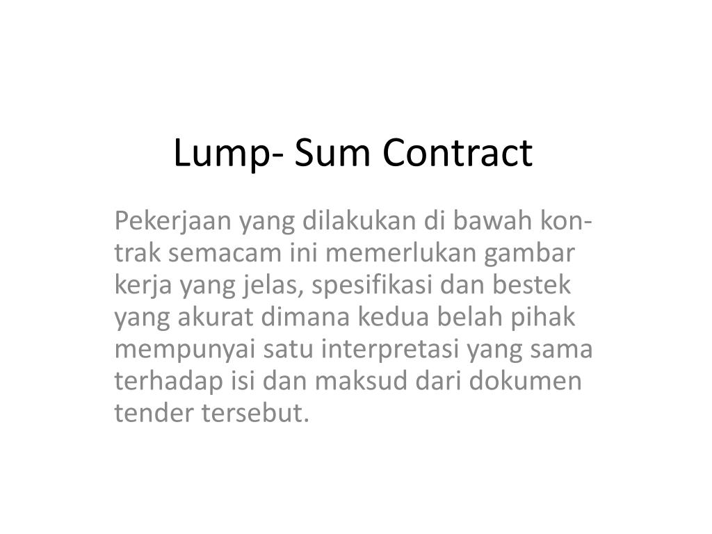 PPT - JENIS-JENIS KONTRAK PEREKAYASAAN & KONSTRUKSI PowerPoint ...