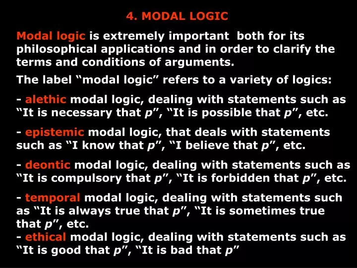 PPT - 4. MODAL LOGIC PowerPoint Presentation, free download - ID:6004636