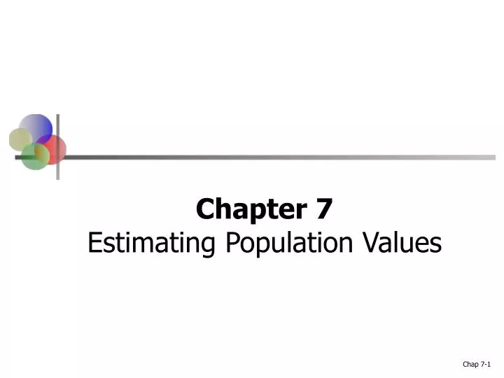 PPT - Chapter 7 Estimating Population Values PowerPoint Presentation ...