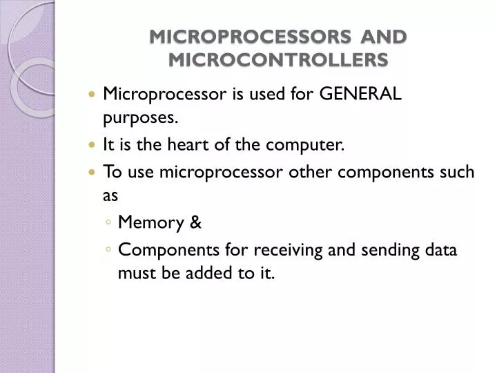 PPT - MICROPROCESSORS AND MICROCONTROLLERS PowerPoint Presentation ...