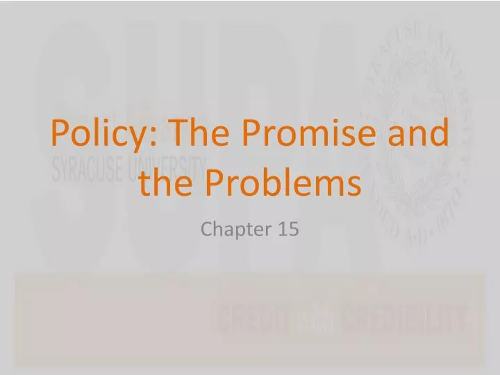 PPT - Policy: The Promise and the Problems PowerPoint Presentation ...