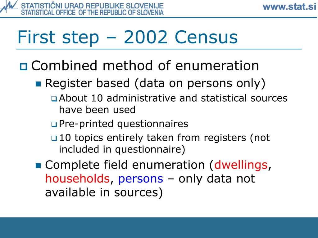 PPT - SLOVENI AN REGISTER-BASED CENSUS – administrative versus ...