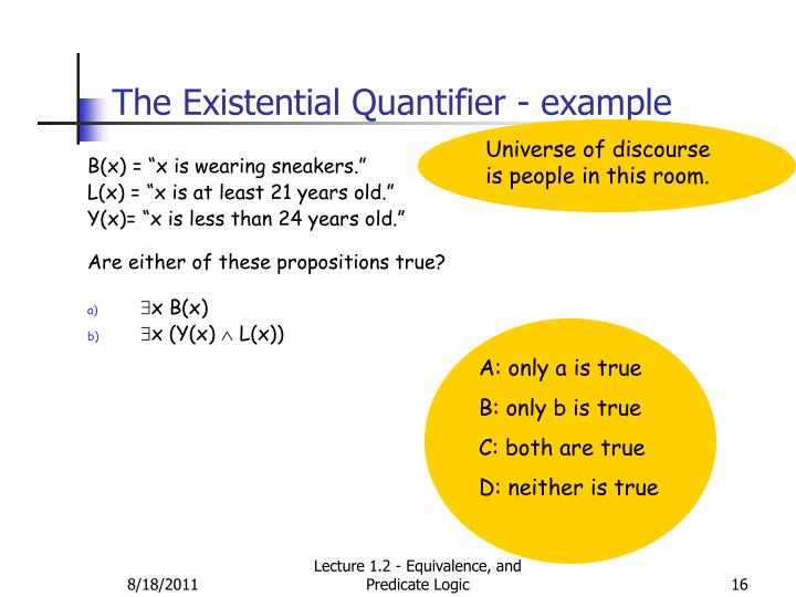 PPT - Lecture 1.2: Equivalences, and Predicate Logic* PowerPoint ...