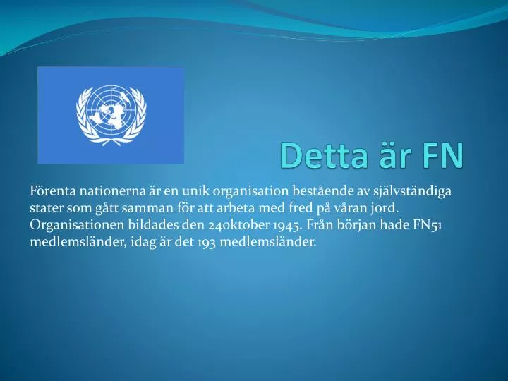 PPT - Detta är FN PowerPoint Presentation, free download - ID:6006633