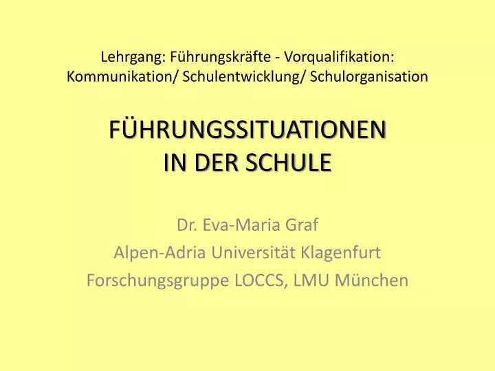 PPT - Dr. Eva-Maria Graf Alpen-Adria Universität Klagenfurt ...