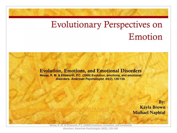 PPT - Evolutionary Perspectives on Emotion PowerPoint Presentation ...