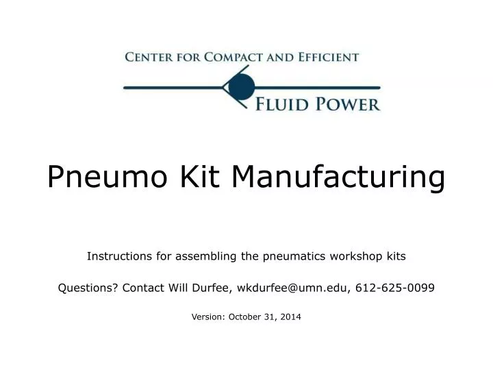 PPT - Pneumo Kit Manufacturing PowerPoint Presentation, free download ...