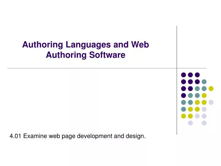 PPT - Authoring Languages and Web Authoring Software PowerPoint ...
