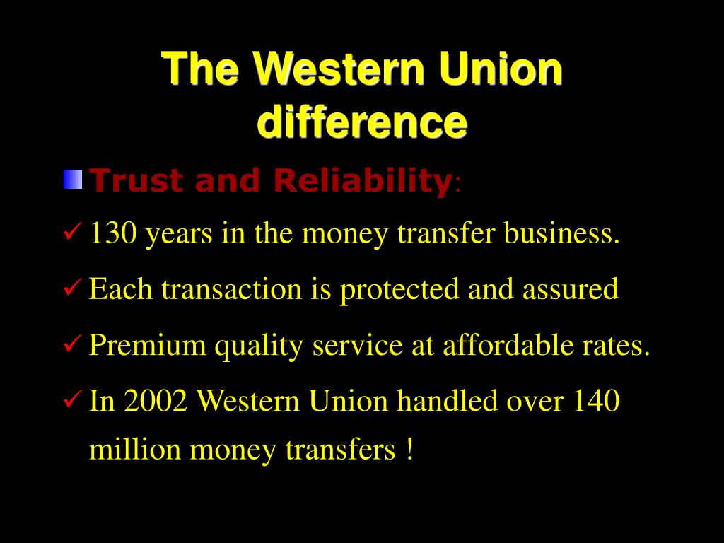 PPT - WESTERN UNION FINANCIAL SERVICES INTERNATIONAL PowerPoint ...